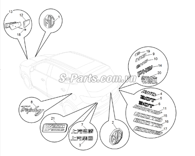 LOGO CA LĂNG TRƯỚC MG5 10800341 CHÍNH HÃNG - SEDANVIET.VN