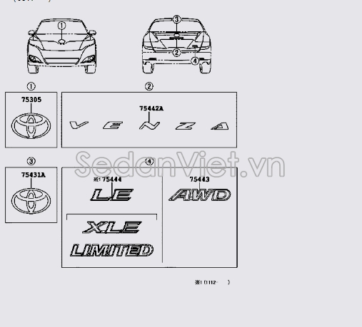 LOGO VENZA TOYOTA VENZA 754420T010 CHÍNH HÃNG - SEDANVIET.VN