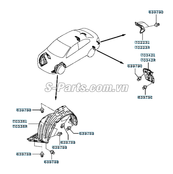 CHẮN BÙN BÁNH XE MITSUBISHI ATTRAGE 5370B565 CHÍNH HÃNG - SEDANVIET.VN