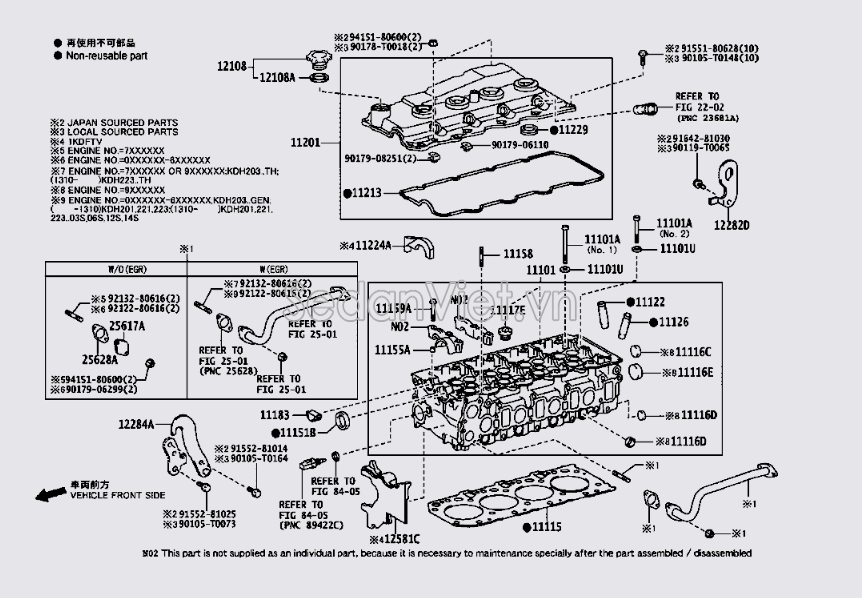 NẮP ĐỔ DẦU ĐỘNG CƠ TOYOTA HIACE 1218055010 CHÍNH HÃNG - SEDANVIET.VN
