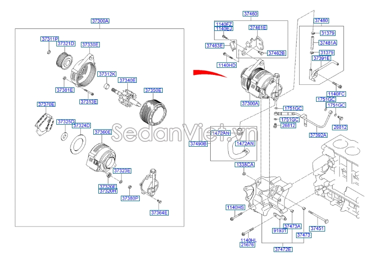 ỐNG TI Ô DẦU HỒI ĐUÔI MÁY PHÁT HYUNDAI SANTAFE 3749027010 CHÍNH HÃNG ...