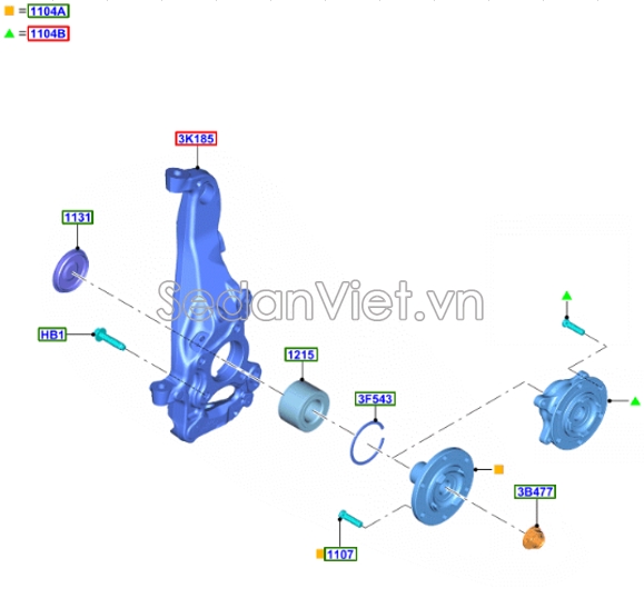 BI MOAY Ơ TRƯỚC FORD RANGER JB3Z1215B CHÍNH HÃNG - SEDANVIET.VN