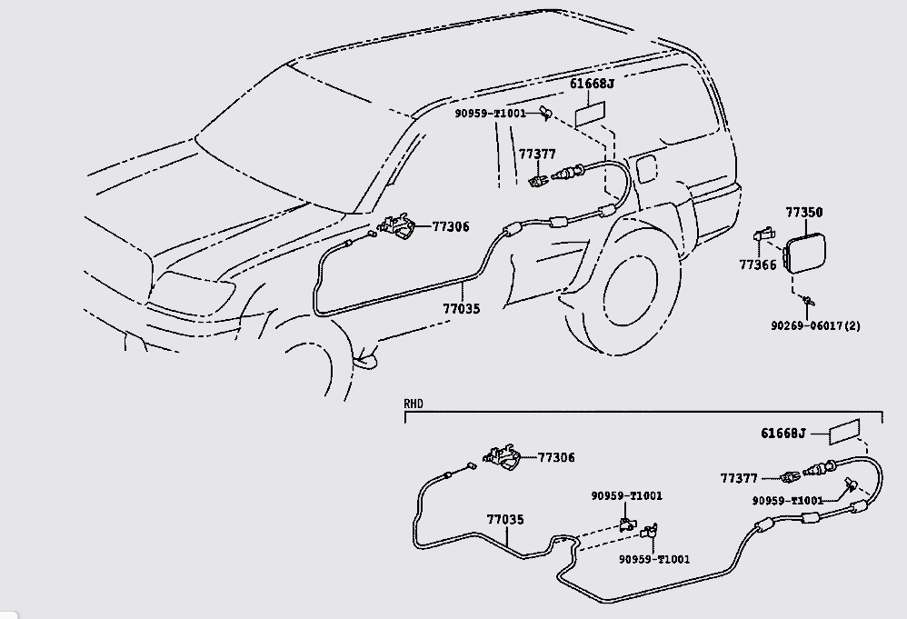 CHỐT KHÓA NẮP BÌNH XĂNG TOYOTA FORTUNER 773770K010 CHÍNH HÃNG ...