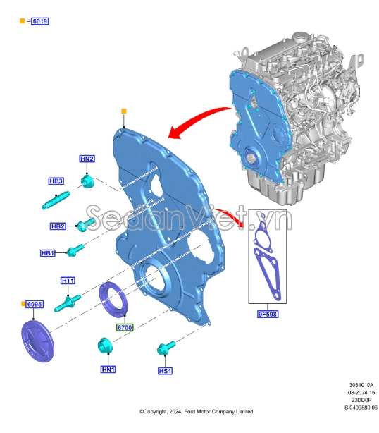 BƠM DẦU ĐỘNG CƠ FORD RANGER BK3Q6019BB CHÍNH HÃNG - SEDANVIET.VN