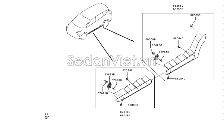 ỐP NHỰA THÂN XE SAU MITSUBISHI XPANDER 82871W000P CHÍNH HÃNG - SEDANVIET.VN