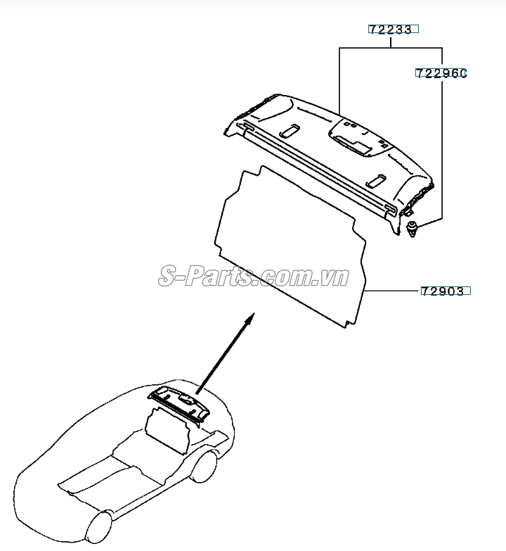 VÁCH NGĂN KHOANG HÀNH LÍ MITSUBISHI ATTRAGE 7240A213 CHÍNH HÃNG ...
