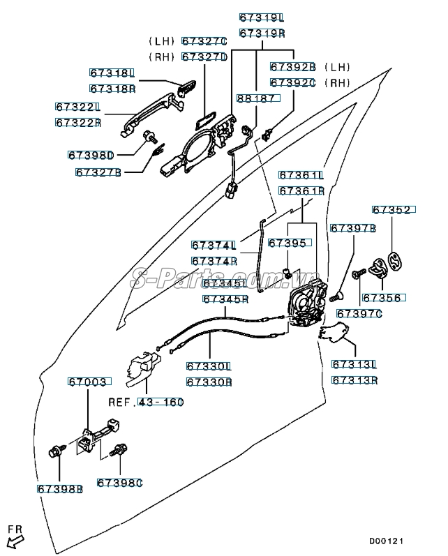 Ổ KHÓA NGẬM CỬA TRƯỚC MITSUBISHI OUTLANDER 5715A749 CHÍNH HÃNG ...