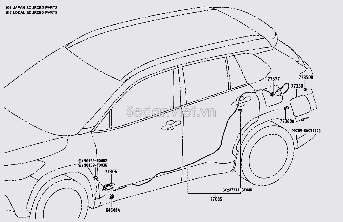 NẮP BÌNH XĂNG NGOÀI TOYOTA COROLLA CROSS 77350K1010 CHÍNH HÃNG ...