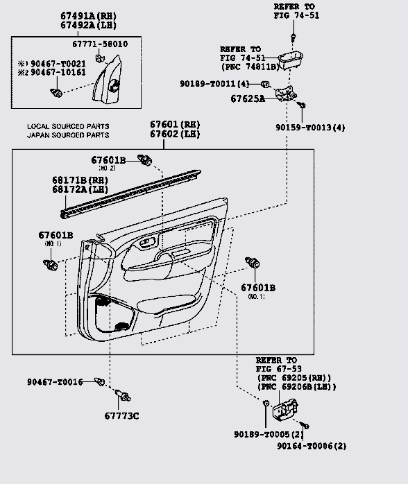 NẸP CHÂN KÍNH TRONG TOYOTA FORTUNER 681720K010 CHÍNH HÃNG - SEDANVIET.VN