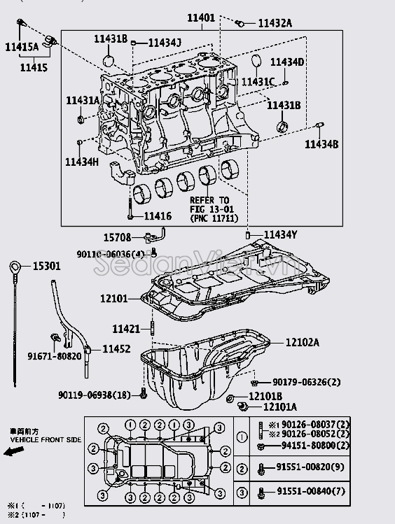 ĐÁY CÁC TE HỘP SỐ TỰ ĐỘNG TOYOTA HIACE 1210175140 CHÍNH HÃNG - SEDANVIET.VN