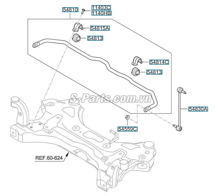 CAO SU ỐP THANH CÂN BẰNG TRƯỚC HYUNDAI SANTAFE 548132W100 CHÍNH HÃNG ...