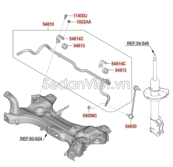 ROTUYN CÂN BẰNG TRƯỚC KIA SOLUTO 548300U002 CHÍNH HÃNG - SEDANVIET.VN