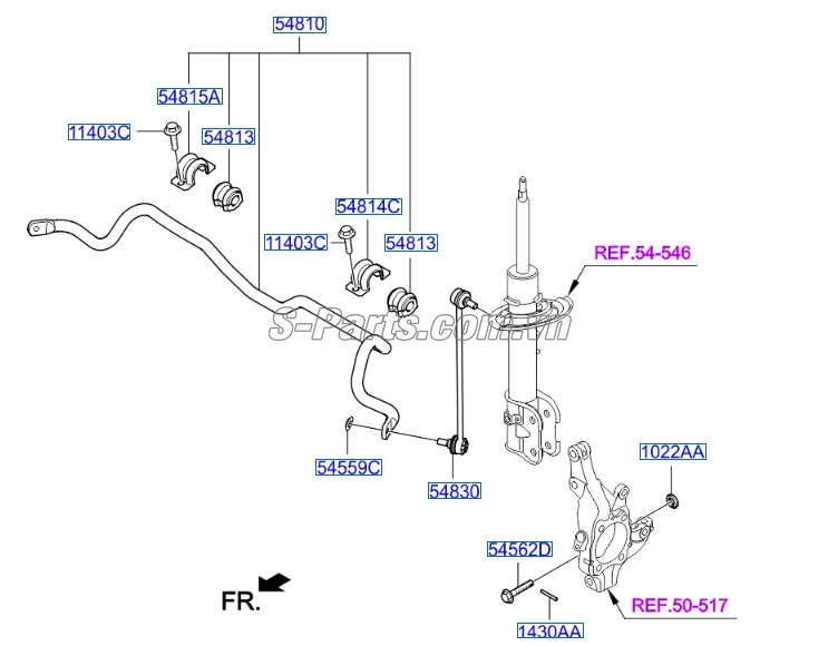 CAO SU ỐP THANH CÂN BẰNG TRƯỚC HYUNDAI SANTAFE 548132W100 CHÍNH HÃNG ...