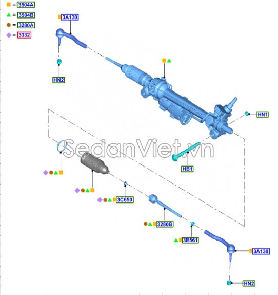 ROTUYN LÁI TRONG FORD RANGER MB3Z3280E CHÍNH HÃNG - SEDANVIET.VN