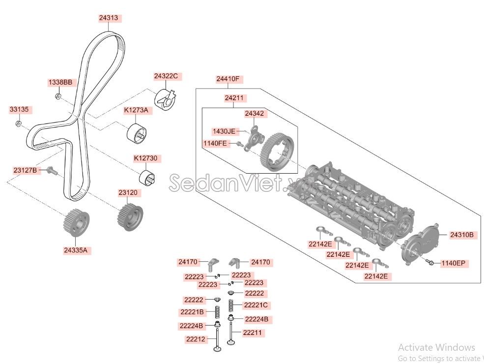 MÁNG ĐỠ TRỤ CAM KIA SORENTO 244002R100 CHÍNH HÃNG - SEDANVIET.VN