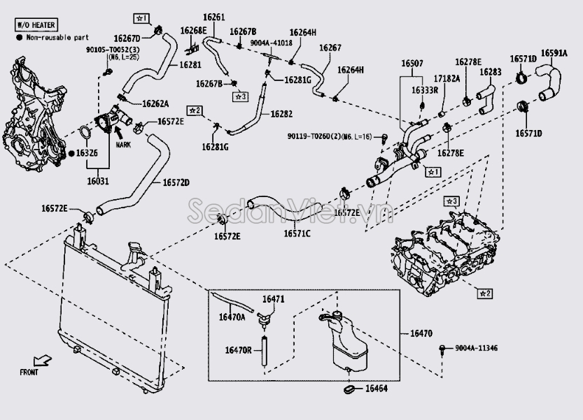 VAN HẰNG NHIỆT TOYOTA VIOS 160310Y010 CHÍNH HÃNG - SEDANVIET.VN