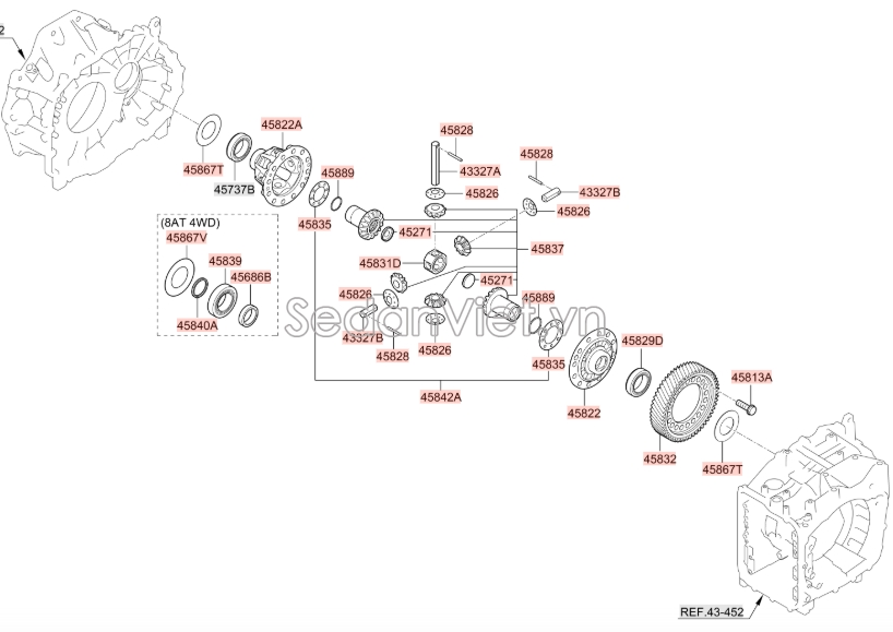 VÒNG BI HỘP SỐ HYUNDAI SANTAFE 458413B050 CHÍNH HÃNG - SEDANVIET.VN