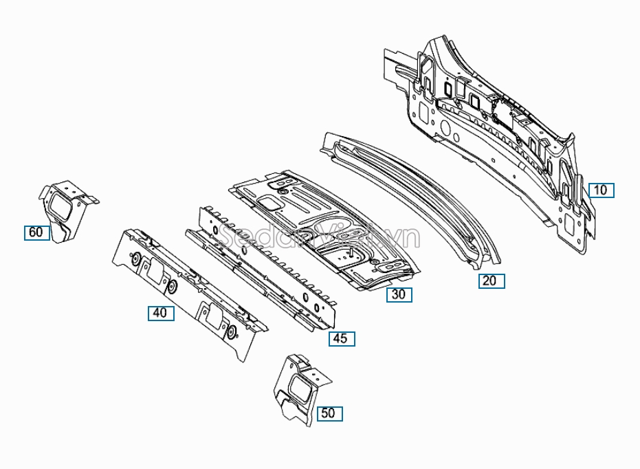 XƯƠNG VÁCH ĐỨNG CỐP SAU MERCEDES-BENZ C200 A2056400971 CHÍNH HÃNG ...